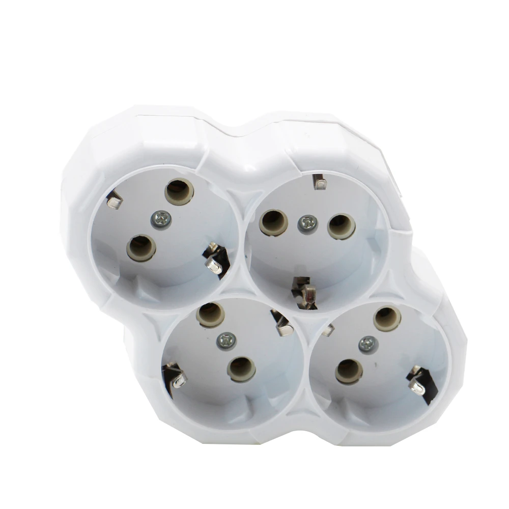 European Type Conversion Plug 1 TO 4 Way EU Standard Power Adapter ...