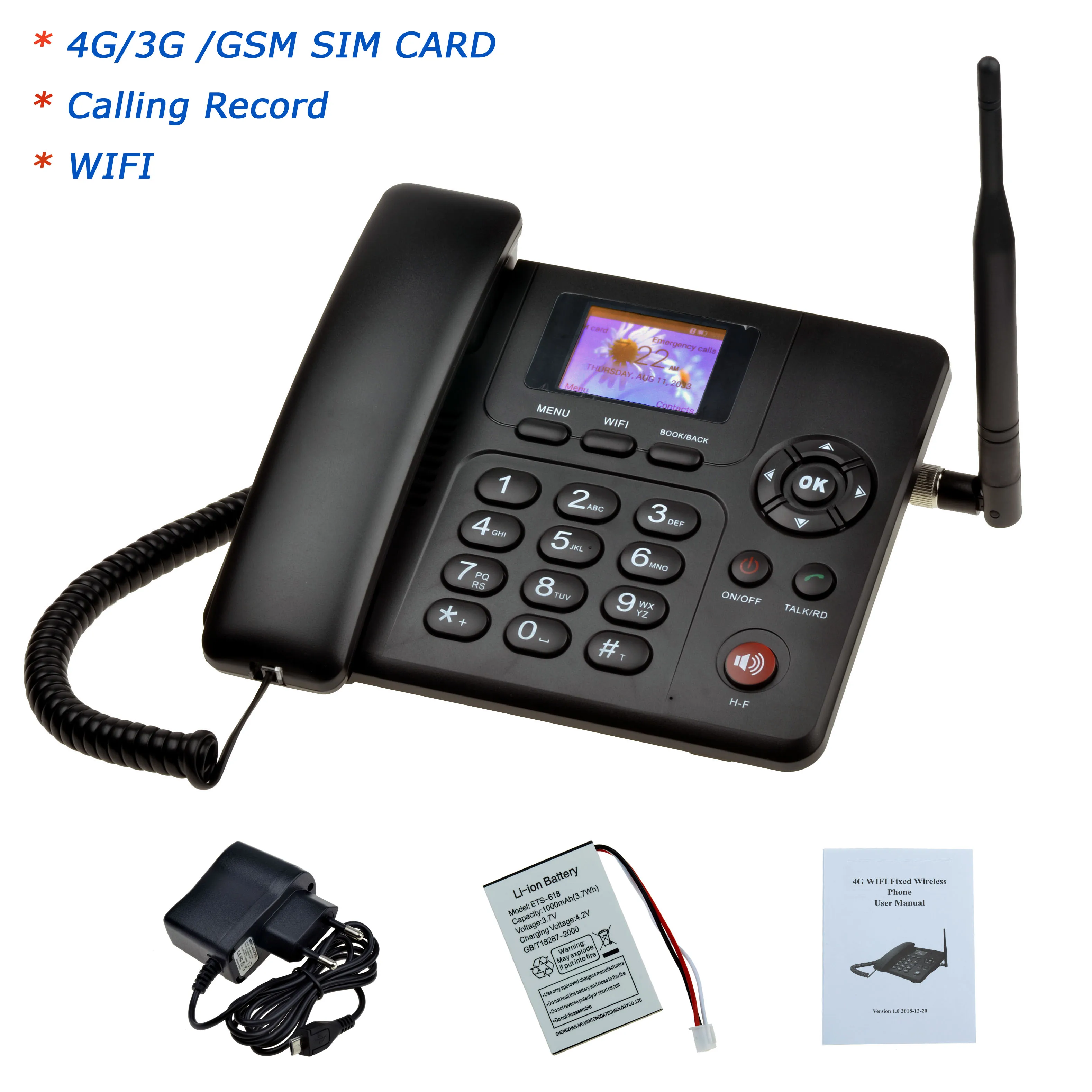 4g Lte Fixed Wireless Phone Router With Wifi Call Record Sms Colorful ...