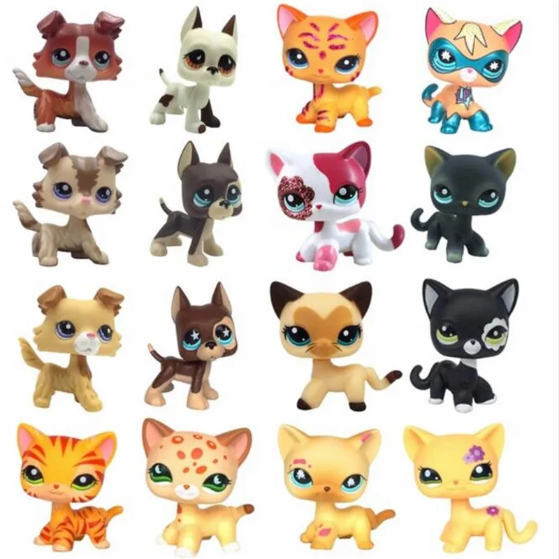Real pet shop lps brinquedos coleções de pé cabelo curto gato branco ...