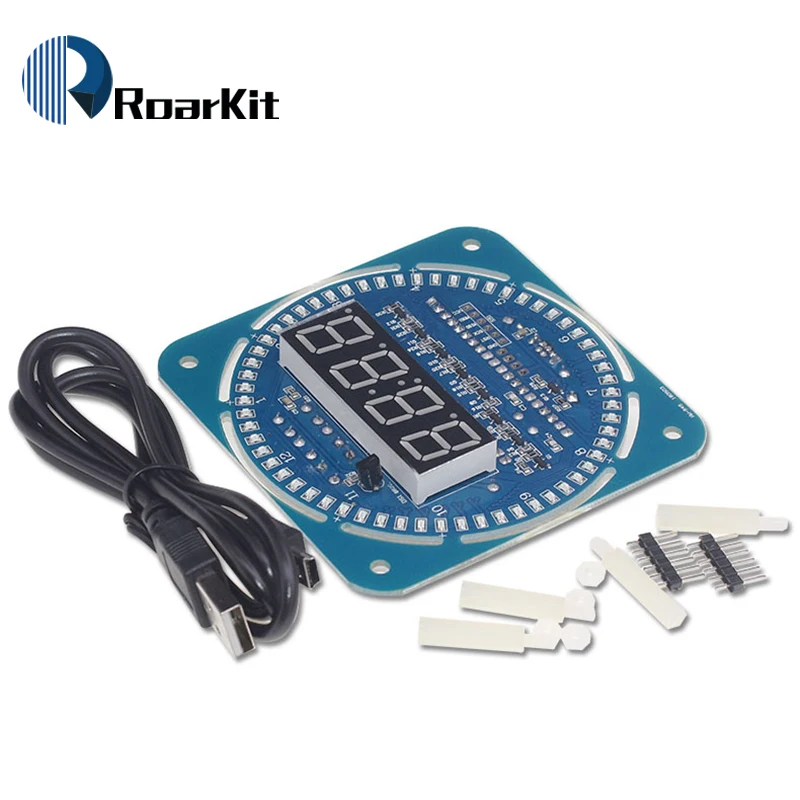 LED Electronic Digital Clock Module 5V DS1302 Rotation LED Display 51 ...