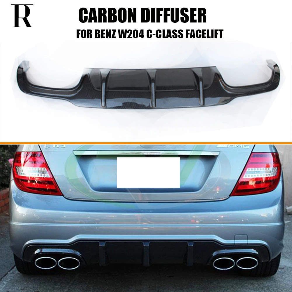 Exterior Body Kits W204 Carbon Fiber Rear Bumper Diffuser Lip for ...