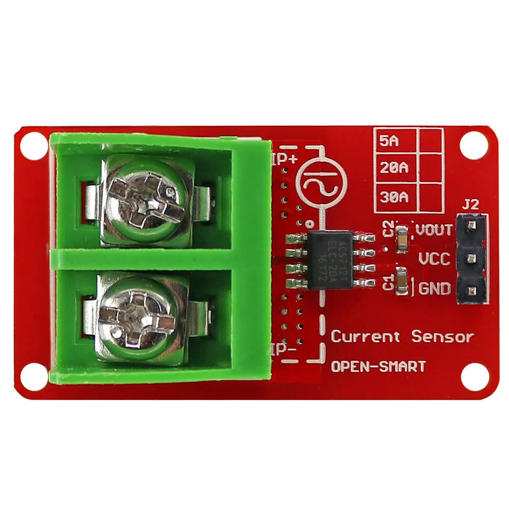 20A Current Sensor ACS712 Module 20A Range AC Current Sensor DC Hall ...