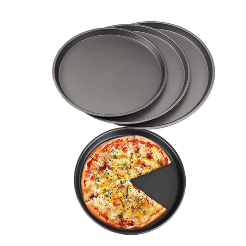 Tray Pizza Plate Carbon Oven Stick Steel Baking Round 超熱
