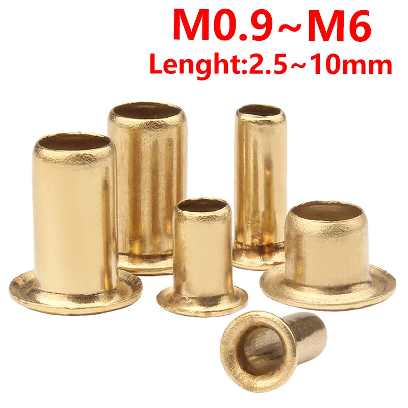 100-PCS-Brass-Metal-Eyelets-Hollow-Rivet-Nut-Copper-Through-Hole-Rivet ...