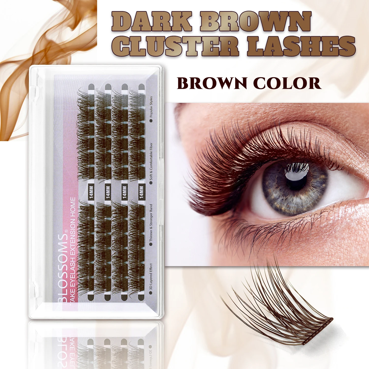 Cluster-Lashes-Brown-eyelashes-Extension-DIY-Segmented-Lashes-48-Volume ...