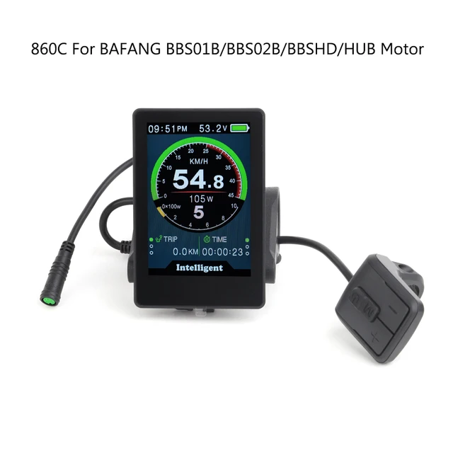 Electric Bicycle 860C Full Color LCD Display For Bafang Mid Hub M400 M500 M620 Motor CAN E-bike ...