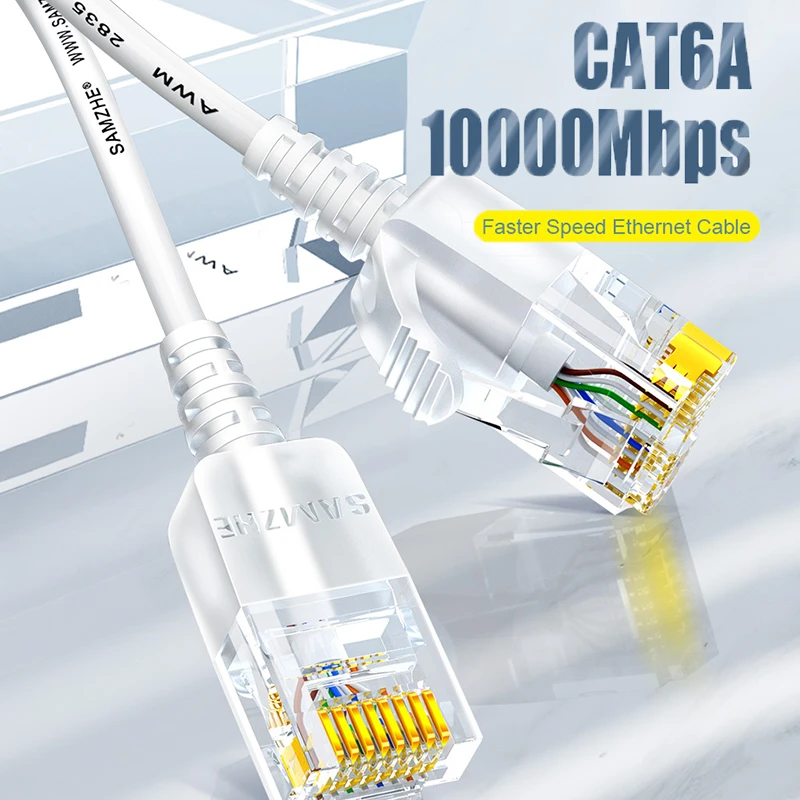 SAMZHE Cat6A Ultrafine Ethernet Patch Cable - Slim RJ45 Computer,PS2 ...