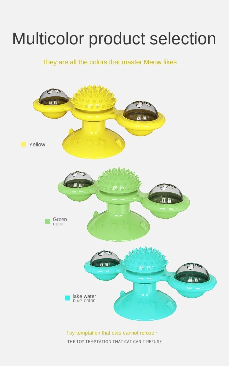 Windmill Cat Toy Funny Turntable Teasing Pet Toy