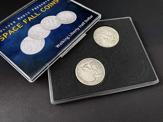 Space Fall Coins (walking Liberty Half Dollar) Magic Tricks Coin Magia ...