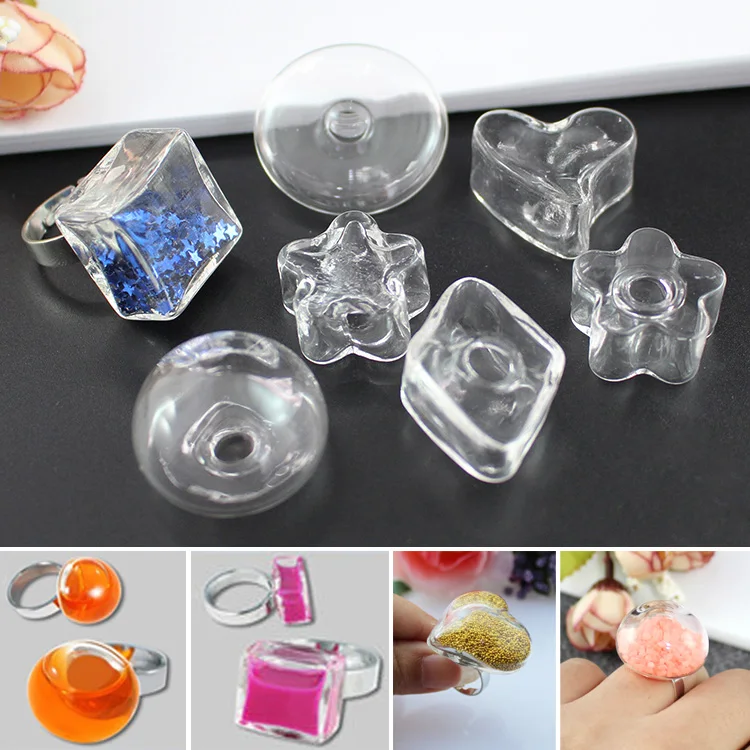 4PCS DIY Liquid Ring Bottles(12 styles avaialbe),glass bubble Liquid ...