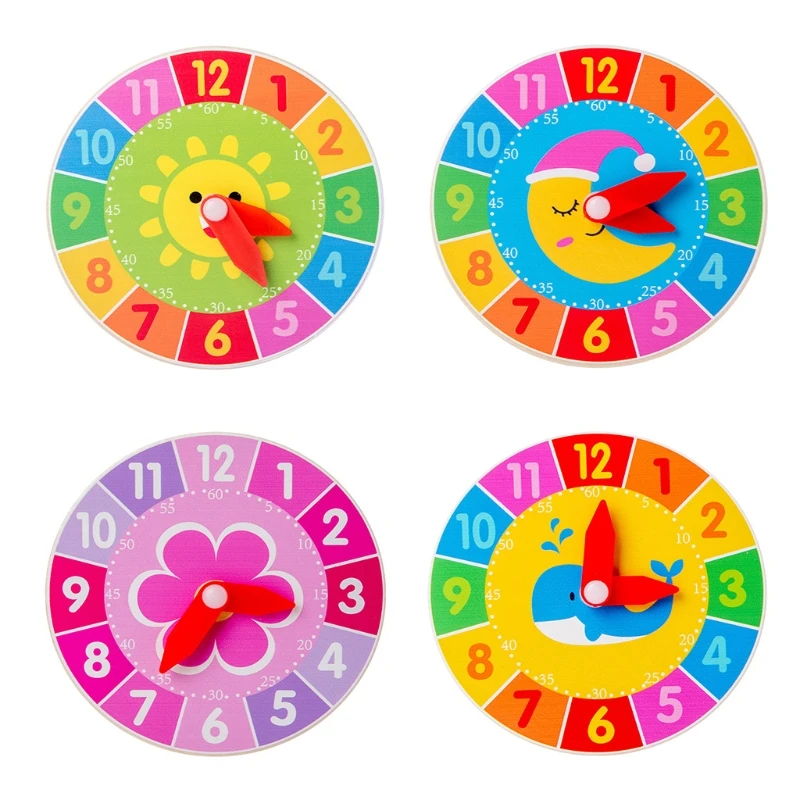 Baby & Toddler Toys Wooden Clock Shape Sorting Toy Educational ...