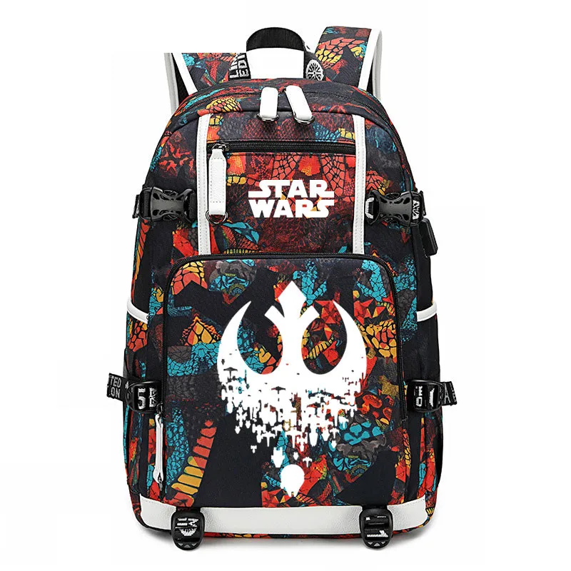 Star Wars Backpack Usb Port Rucksack Snake Pattern Student Teenagers ...