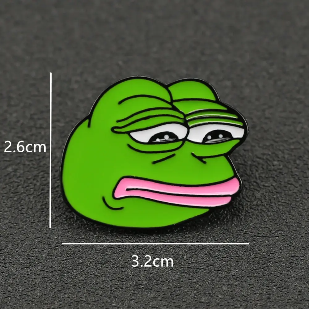 Frog Pepe Brooch Pin Smile Sad Kermit Meme Enamel Badge Popular Fashion ...