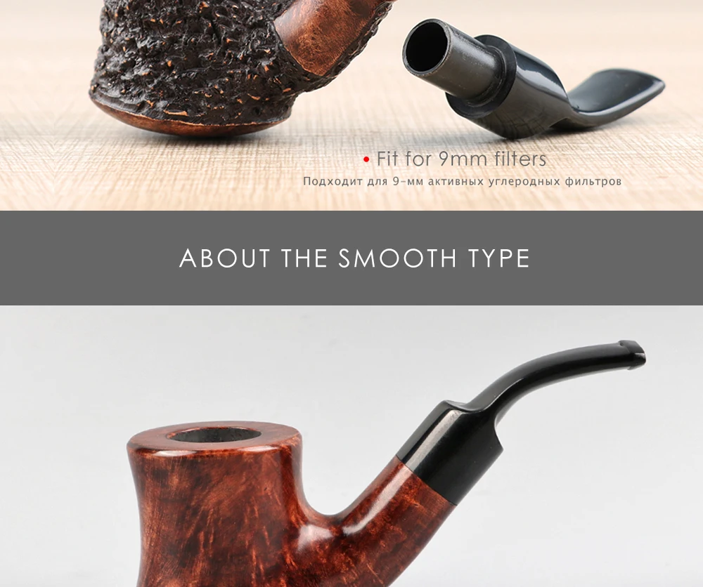 Pipe,Tuyau de fumée en bois de bruyère,conception à tige coudée pour ...