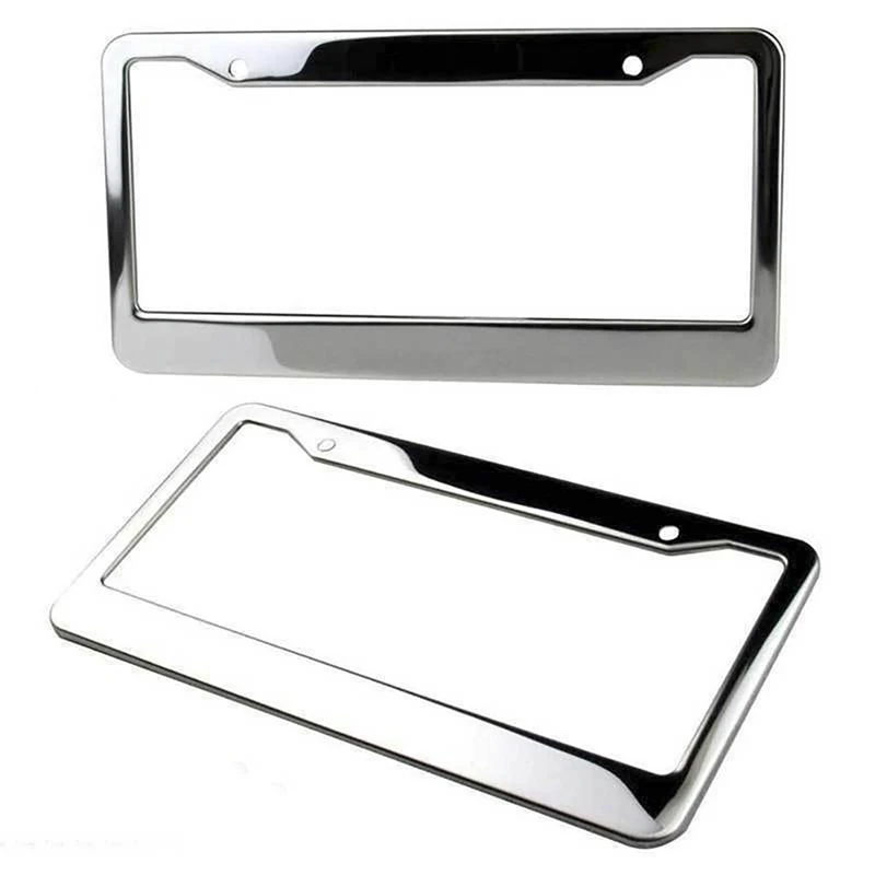 1-pieces-of-stainless-steel-silver-metal-car-license-plate-frame-label ...