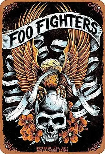 Foo Fighters Tin Sign Wall Metal Retro Craft Art Painting Iron Plate ...