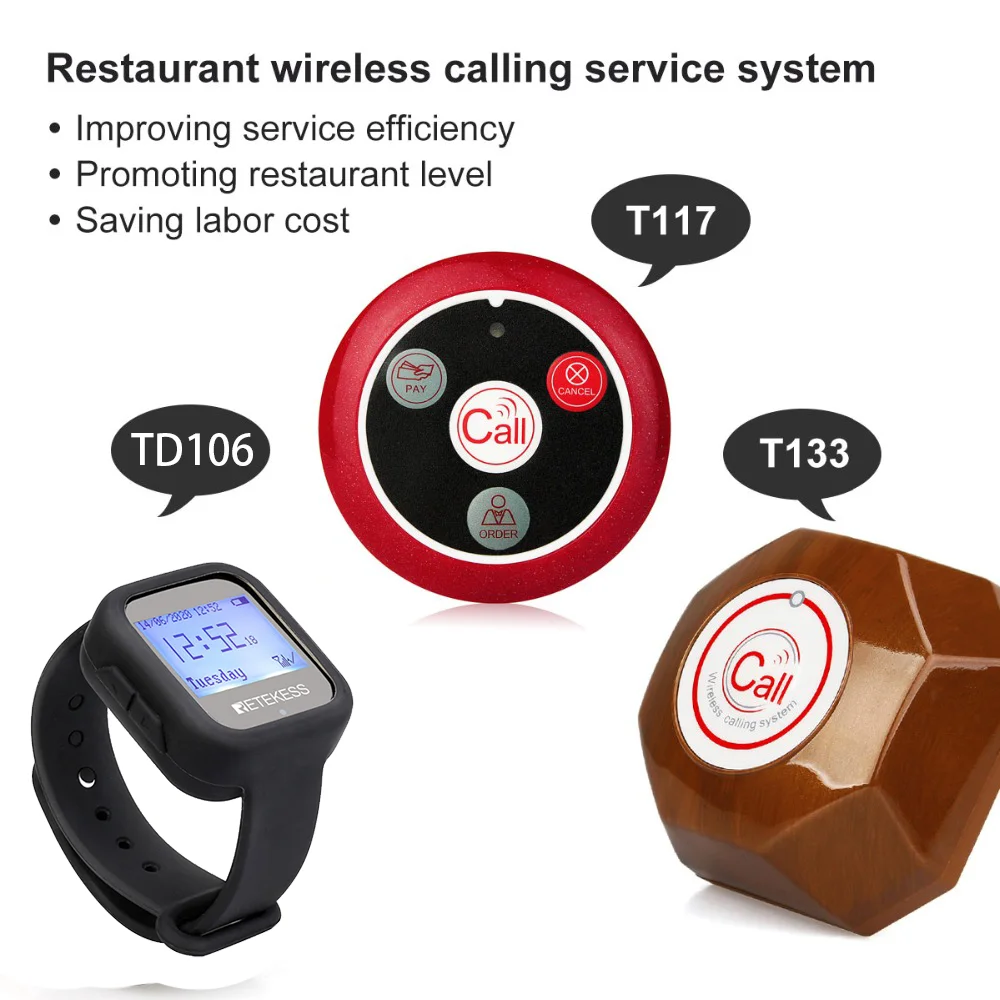 Pager Wireless System Call Buttons Pager System Receiver, 50% OFF