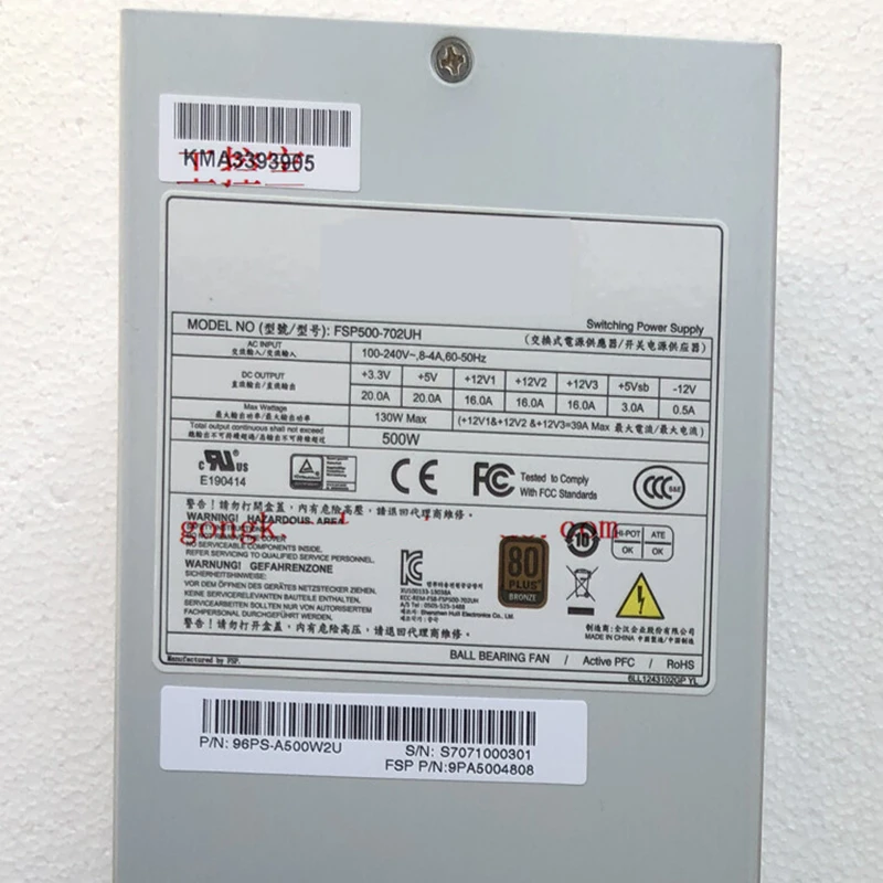 Original PSU For Advantech 80plus Bronze 2U 500W Switching Power Supply ...