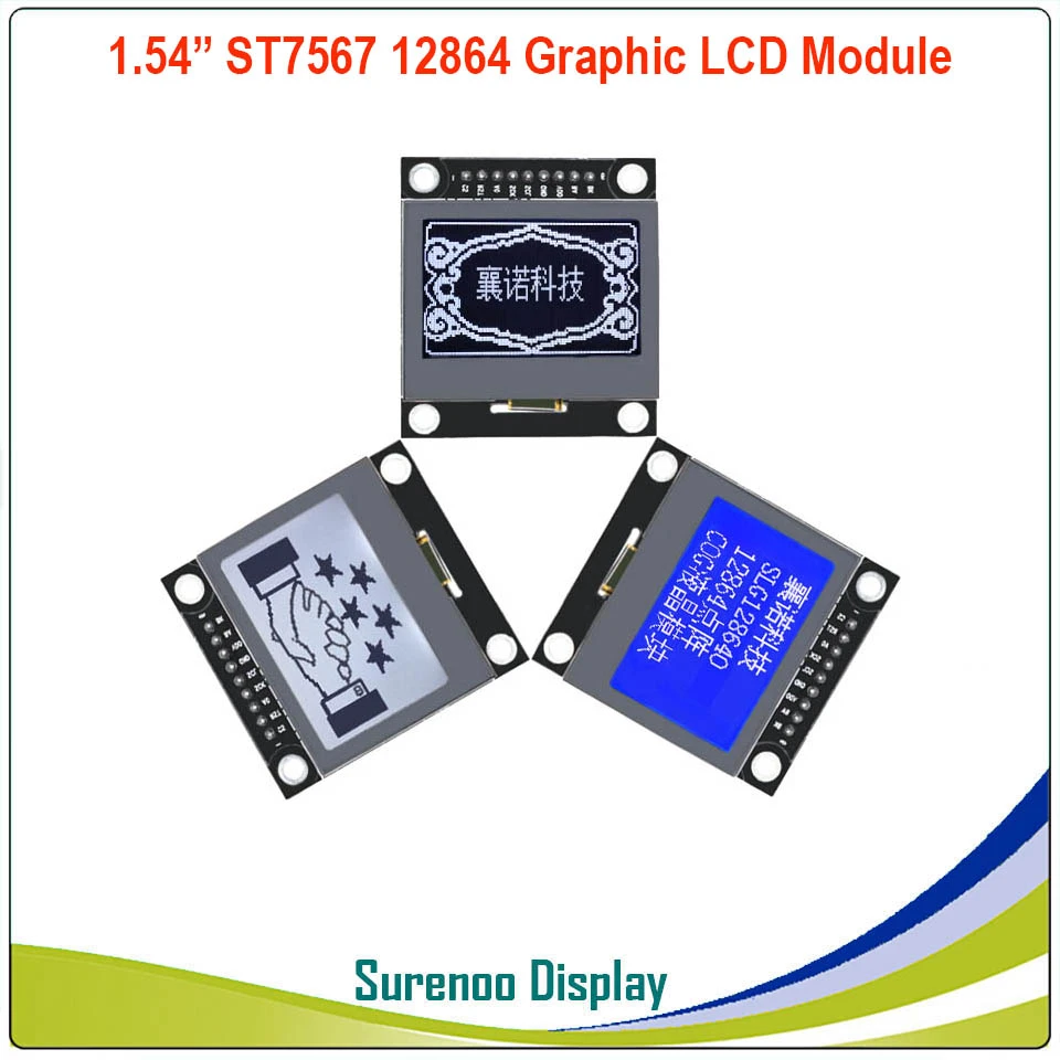 1.54 "42,0X47,5 MM 12864 128X64 ST7567 COG Grafik Serielle SPI LCD Modul Display LCM mit LED ...