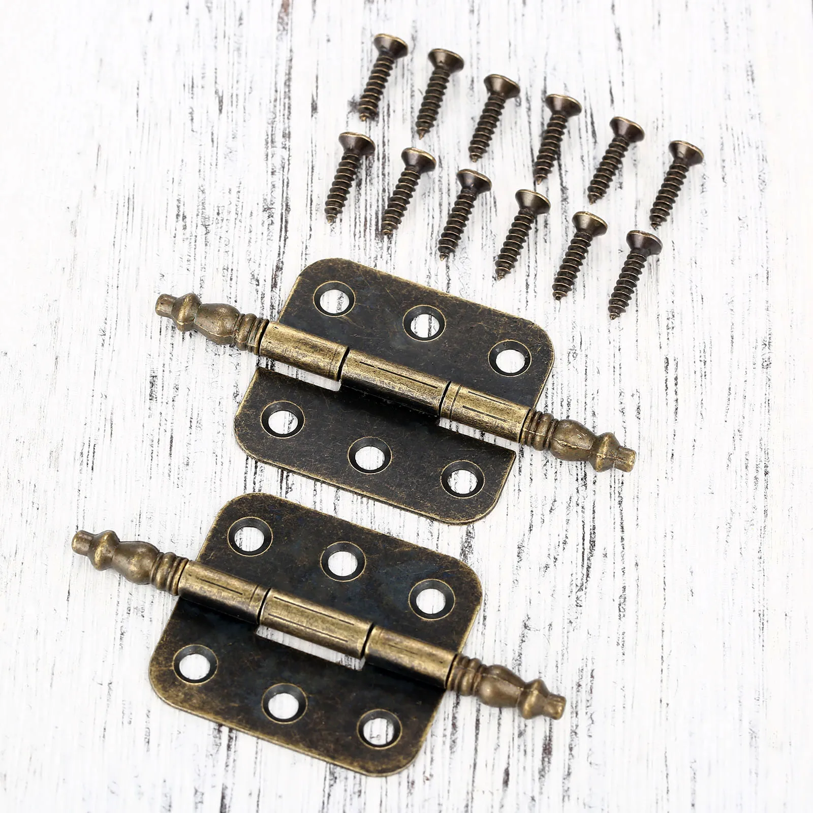 4pcs/set Crown Hinge 6 Holes 12 Screws 70*35mm Antique Bronze Iron ...
