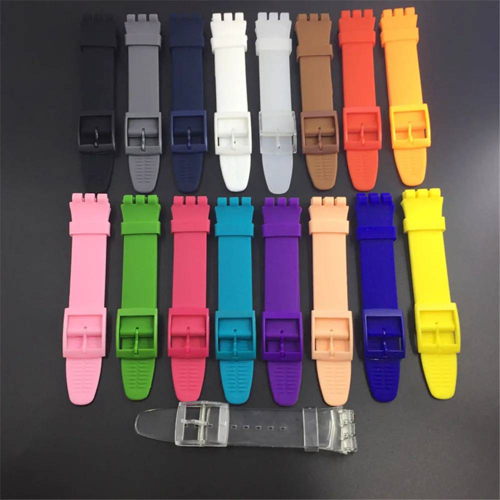 16mm 17mm 19mm 20mm Silicone Strap for Swatch Watch Band Soft Rubber ...