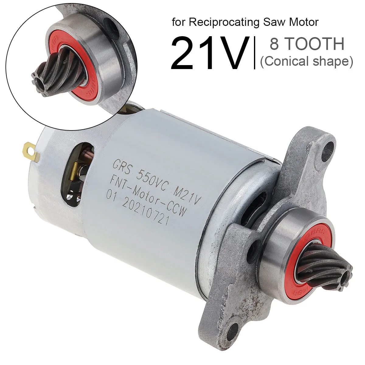 RS550 8 Teeth DC Motor High Power Reciprocating Saw Motor with Conical ...
