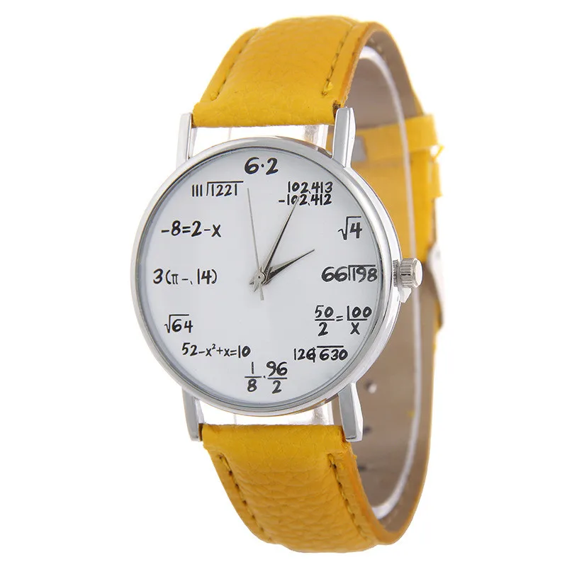 Reloj con símbolos matemáticos de cuero para Hombre y mujer, pulsera de ...