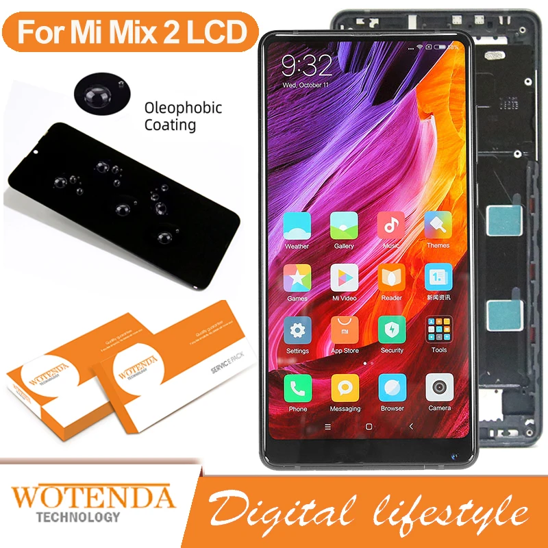 Xiaomi Mi Mix 2 정품 5.99 인치 교체용 디스플레이, 샤오미 Mi Mix2 LCD 디스플레이 용 LCD 터치 스크린 디지타이저 조립|휴대폰 LCD ...