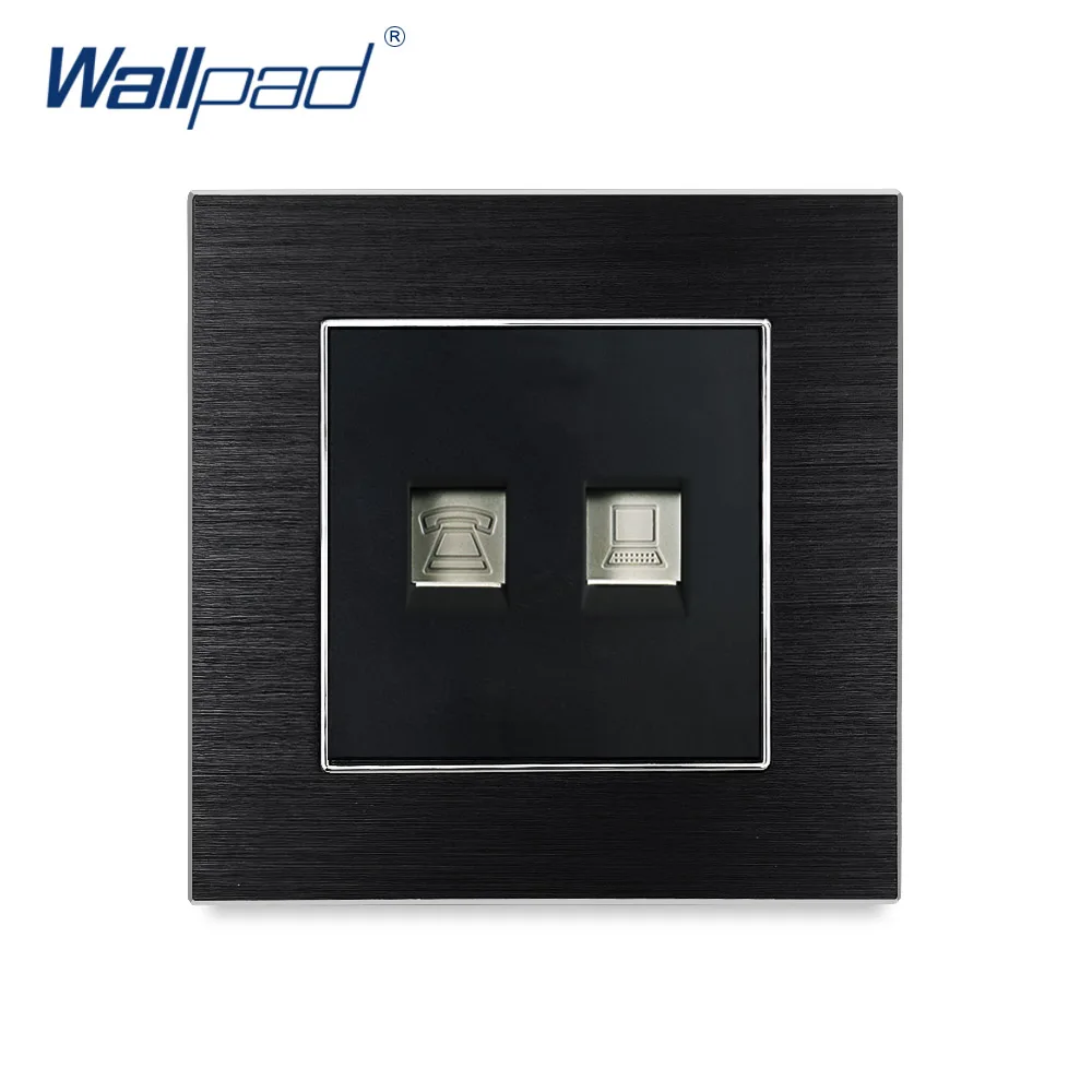 TEL Data Ethernet RJ45 CAT6 Sockets Wallpad Luxury Satin Metal Panel ...