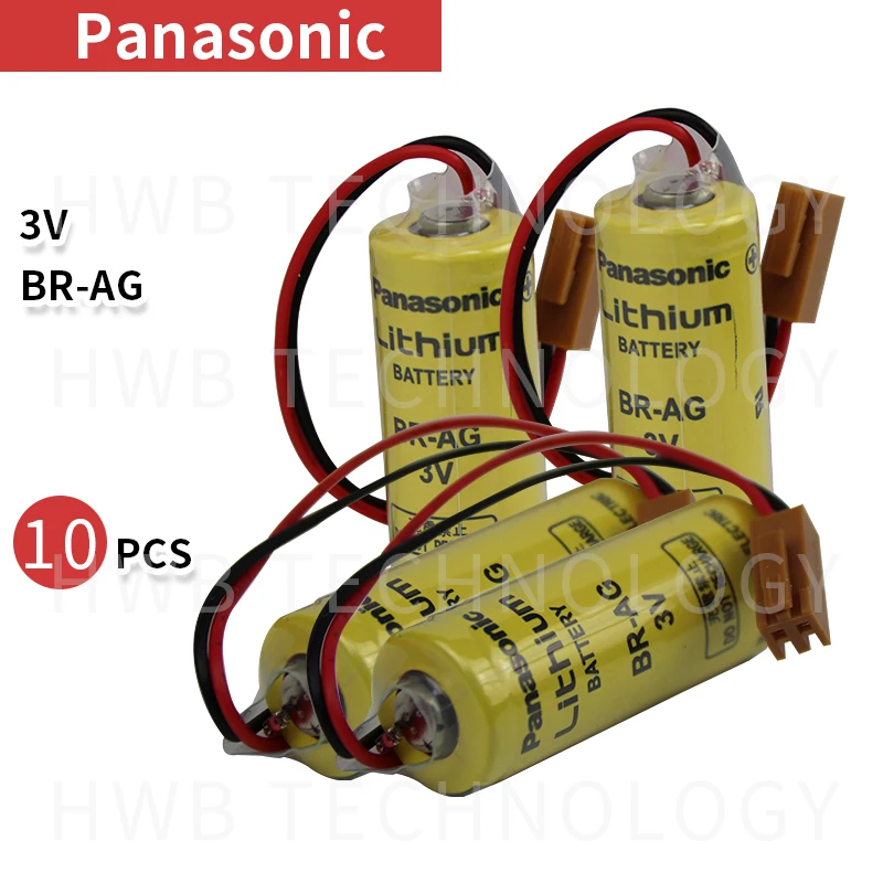 10pcs Panasonic BR AG Battery with plug 3V 2200mah PLC FANUC Lithium ...