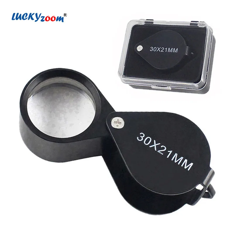 LOUPE OPTIQUE,30X Black--Loupe de bijouterie de poche en aluminium 30X ...