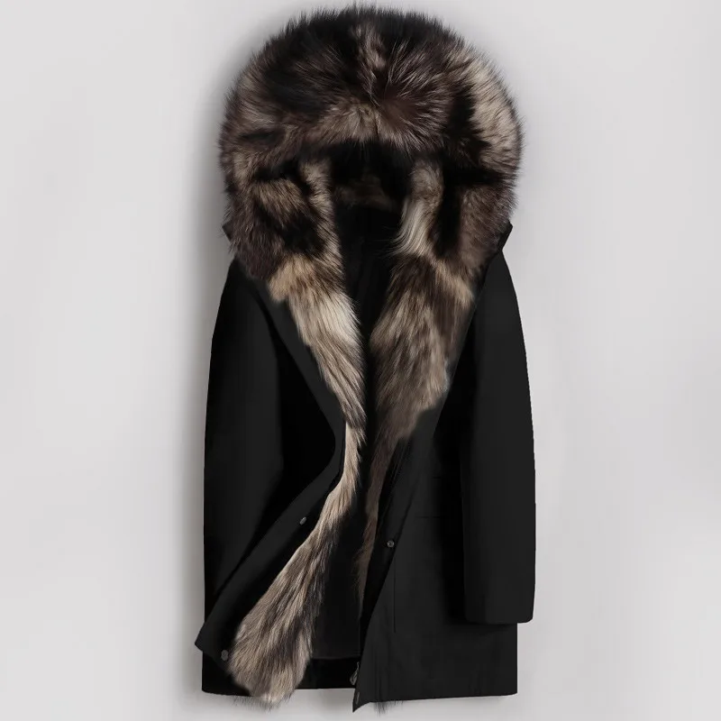 Real Fur Coat Winter Jacket Men Real Wolf Fur Parka Men Clothes 2019 ...