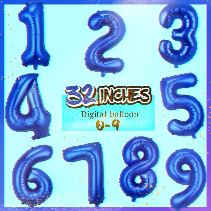 32inches-Blue-Number-balloons-Happy-Birthday-Party-Decorations-Kid-Foil ...