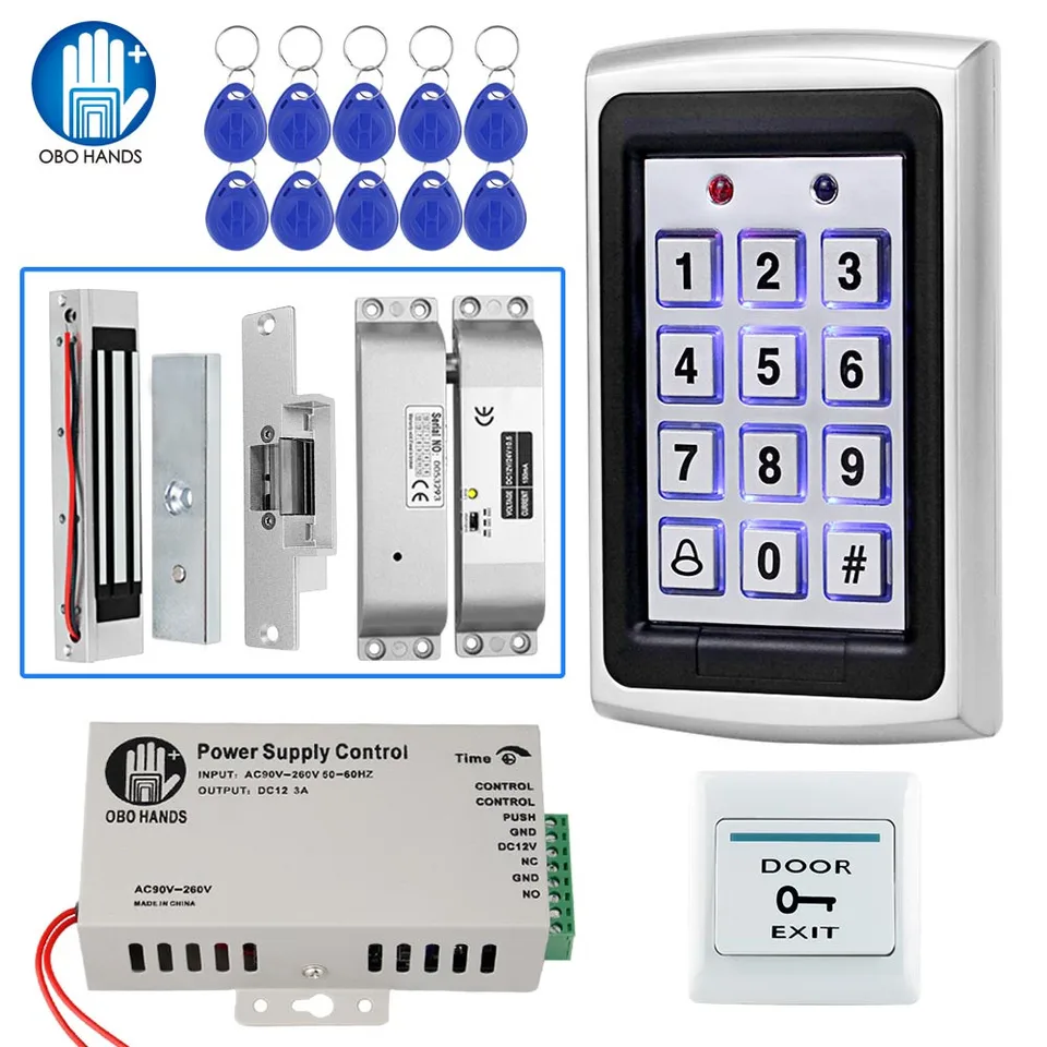 HFeng Sistema Control Acceso barato Kit Set Control Teclado Control Acceso RFID 10pcs Llaveros ...