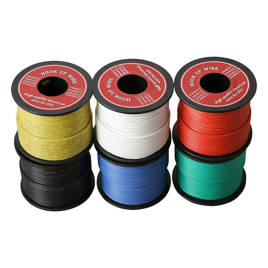 10-50m-Roll-Soft-Silicone-Insulator-UL3132-18AWG-Electrical-Wire-Tinned ...