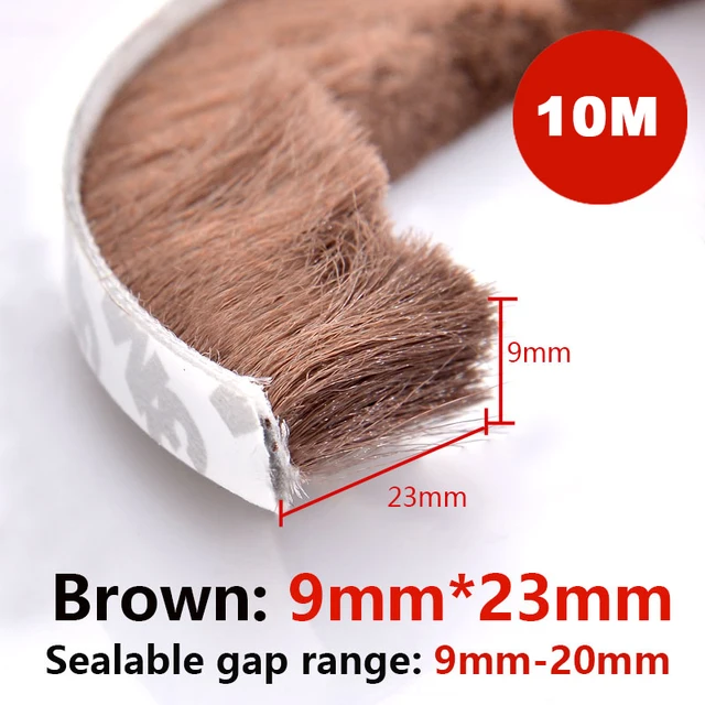 10M Window Brush Seal Strip Self Adhesive Weather Stripping Door Sweep ...