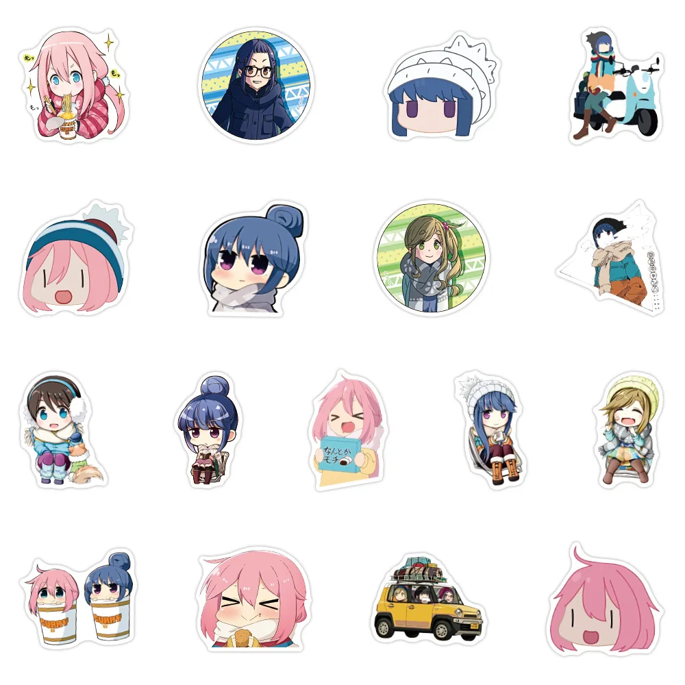 50 pieces Anime Sticker Yuru Camp Shima Rin Kagamihara Nadeshiko ...