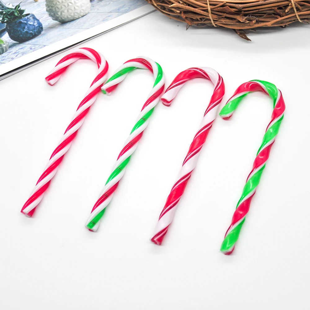6pcs Acrylic Candy Cane Christmas Decoration Sugar Cane Christmas Tree ...