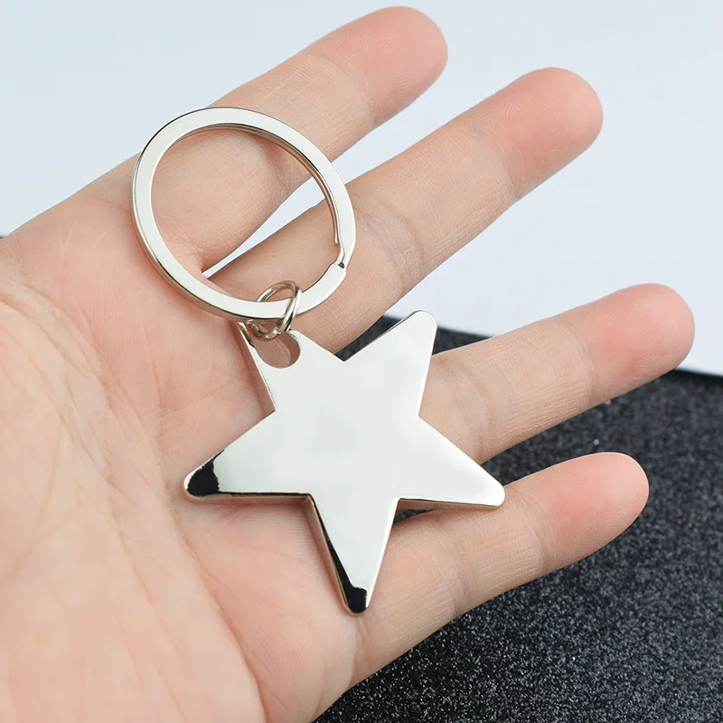 Star keychain keyring Zinc Alloy Metal Five Pointed Star Shaped key ...