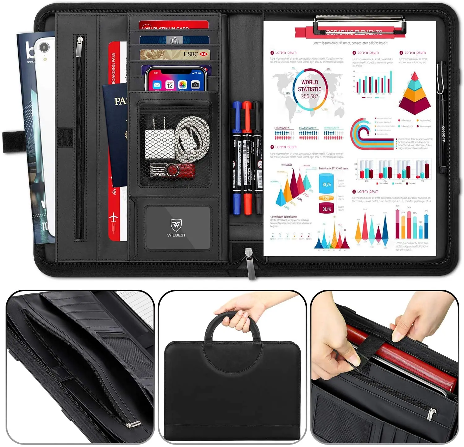 Multi-Functional-Men-Leather-Briefcase-Foldable-Magnetic-Handles-Laptop ...