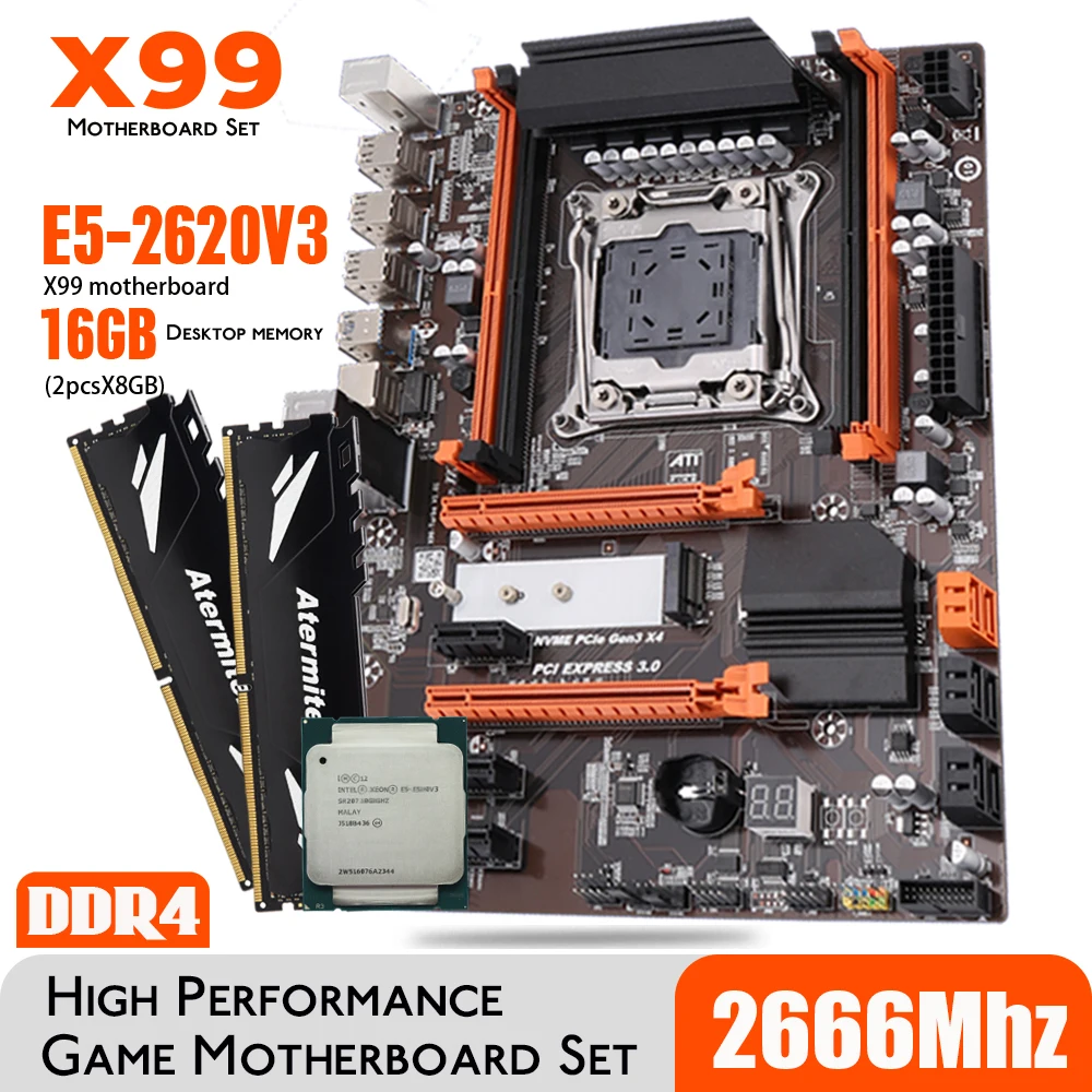 Atermiter Conjunto De Placa Base X99 Turbo Ddr4 D4 Con Xeon E5 2620 V3