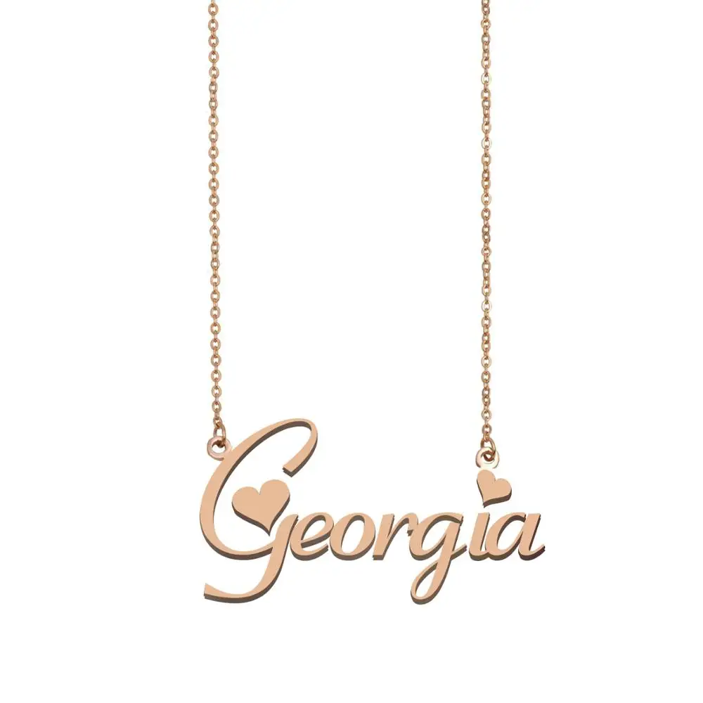 Collar con nombre de Georgia, collar con nombre personalizado para mujeres, niñas, mejores ...