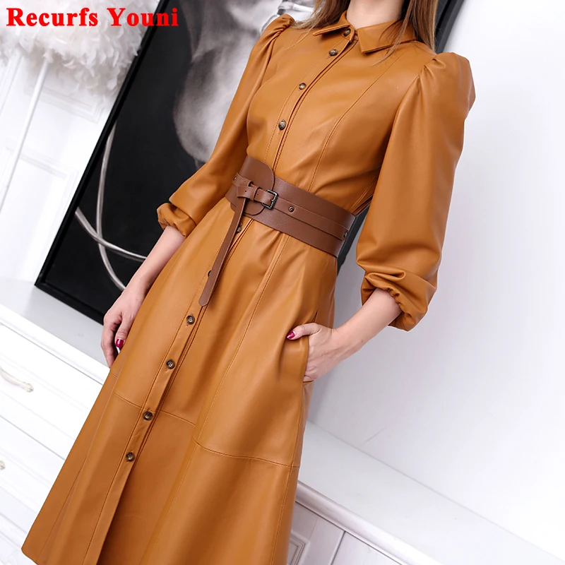 Leather Genuine Womens Dresses | Genuine Leather Winter Dress - High ...