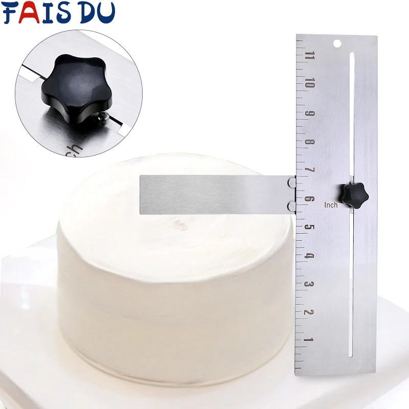 Stainless Steel Cake Smoother Tool Adjustable Cake Scraper Cakes Comb ...