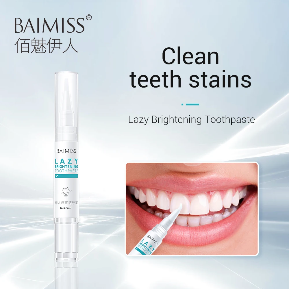 BAIMISS 치아 화이트닝 펜 세럼 치약 클렌징 치과 도구 칫솔 에센스 젤 구강 위생 제거 플라크 얼룩 5ml|치아 미백 ...