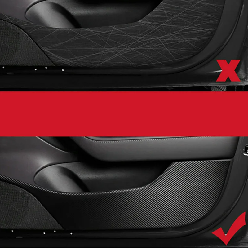 Edge Carbon Fiber Film Anti Kick Pads Sticker Protector Cover For Tesla ...