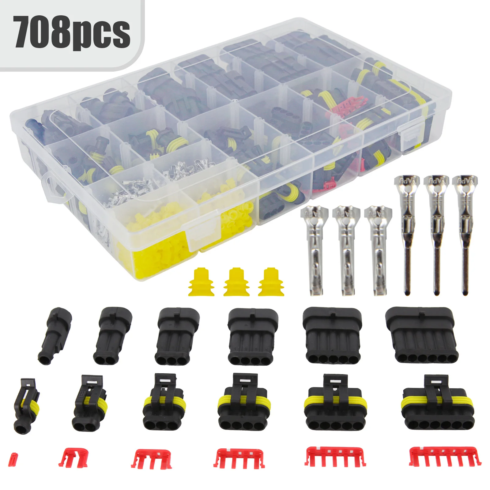 108pcs/240pcs/352pcs/708pcs Waterproof Automotive Electrical Connector ...