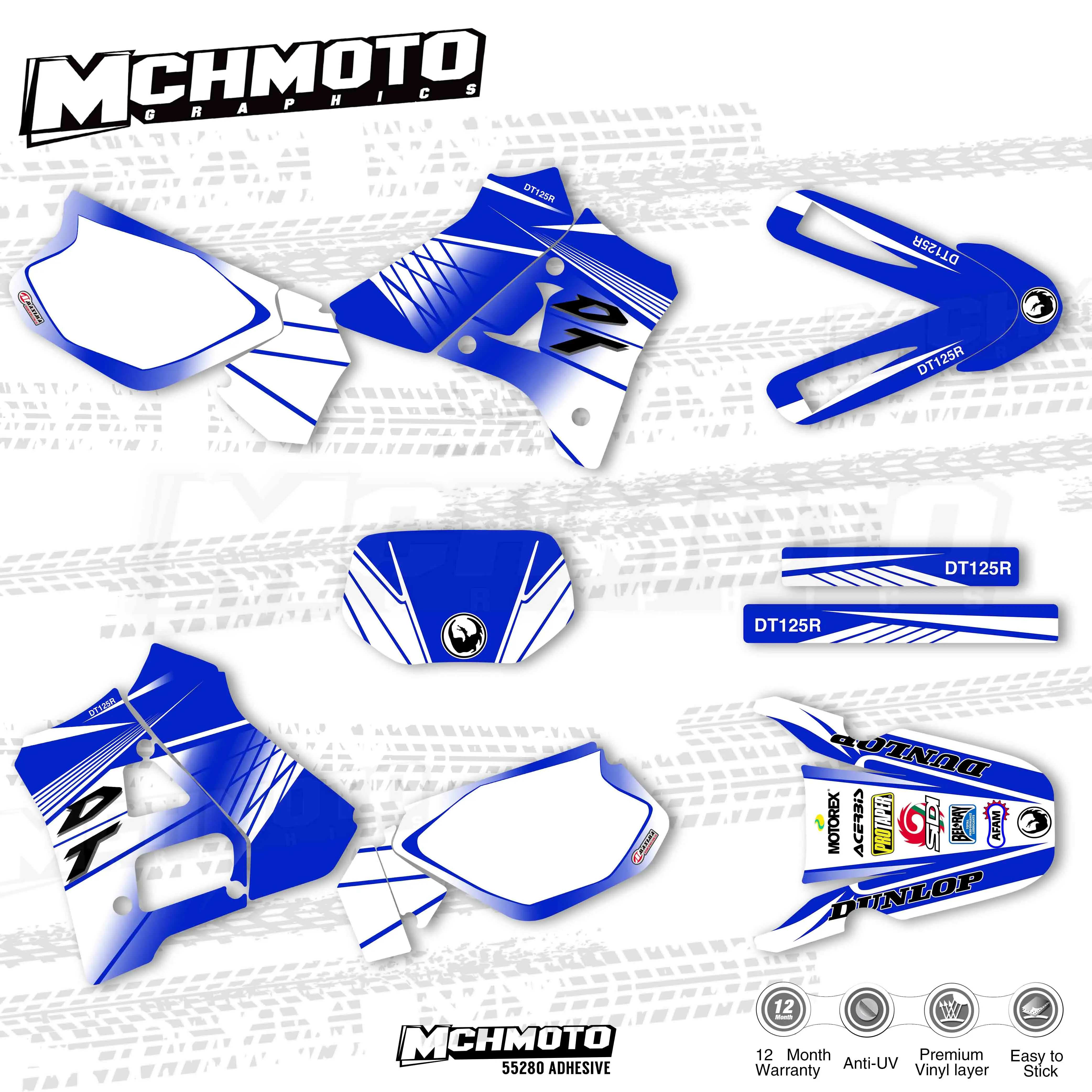 MCHMFG STICKERS GRAPHICS BACKGROUNDS DECALS kits For YAMAHA DT125R ...