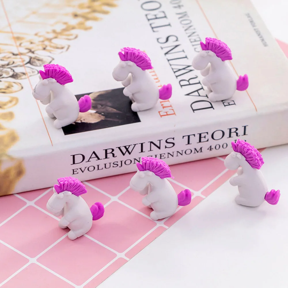 3 Pcs/pack Cartoon Unicorn Rainbow Erasers Writing Drawing Rubber ...