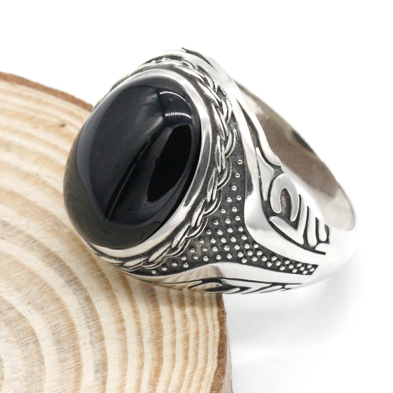 925-Sterling-Silver-Men-s-Ring-Black-Onyx-Stone-with-Clear-CZ-Men-s ...